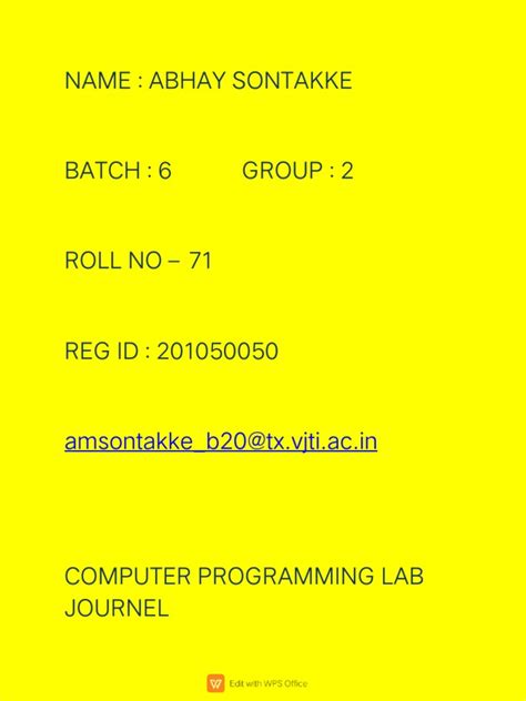Abhay Sontakke 71 Computer Cpps Lab Journel Project 1 Pdf