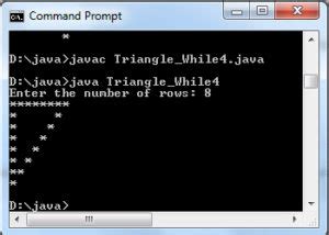 Hollow Triangle Star Pattern Using While Loop In Java Codeforcoding