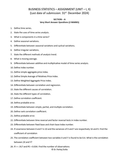 Assignment 2 Unit Iii Iv Pdf Errors And Residuals Seasonality