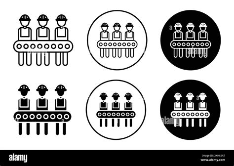 Assembly Icon Vector Symbol Or Sign Set Collection In Black And White