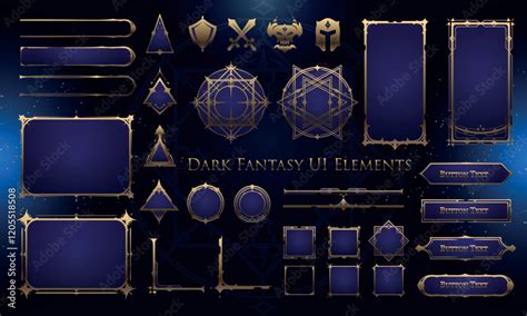 Set Of Dark Fantasy Elements For User Interface Poster Video Fantasy