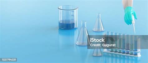 과학 및 의학 화학 실험실은 과학자의 손으로 튜브와 실험실의 연구를 테스트하기 위해 실험 혁신적인 기술 복사 공간 3d 렌더링 과학에 대한 스톡 사진 및 기타 이미지