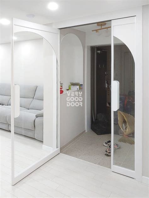 베리굿도어의 아치스윙 양방향 여닫이 비대칭 중문투명모루유리 네이버 블로그