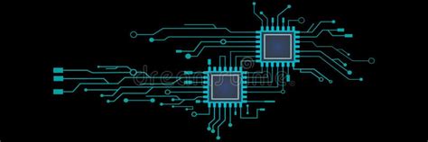 Circuit Board Technology Cpu Microprocessor Interface Connection Vector