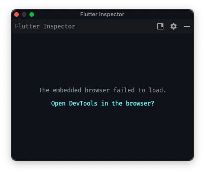 Flutter Widget Inspector Not Displaying Stack Overflow