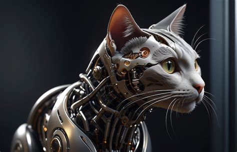 Premium Photo Mecanical Robot Cat
