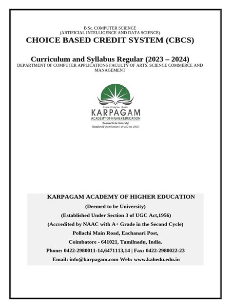 B Sc Cs Ai Ds Syllabus 2023 2024 Copy Pdf Thesis Mentorship