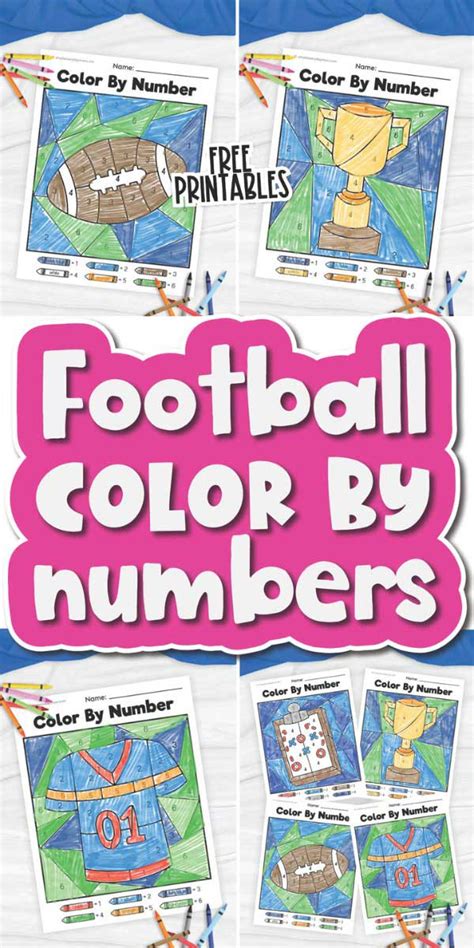 Free Printable Football Color By Numbers