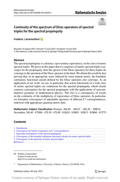 Continuity Of The Spectrum Of Dirac Operators Of Spectral Triples For