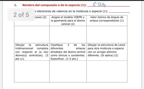 Solved 1 Draw A Valid Lewis Structure For Each Of The