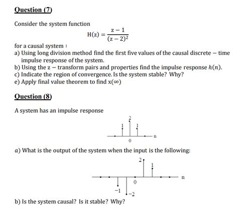 Solved Consider The System Function H Z Z Z For A Chegg