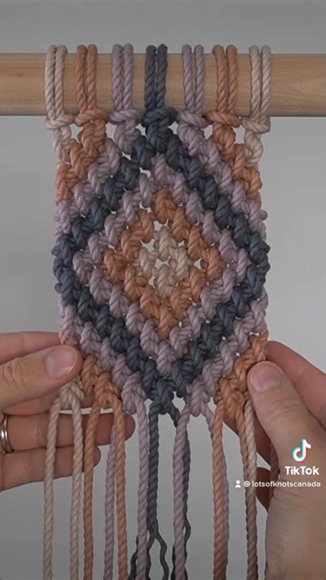 Diy Macrame Intermediate Advanced Tutorial Reverse Dhhk Multi Coloured Pattern Artofit