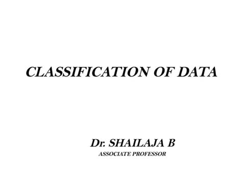 Statistical Analysis Classification Of Data1pptx