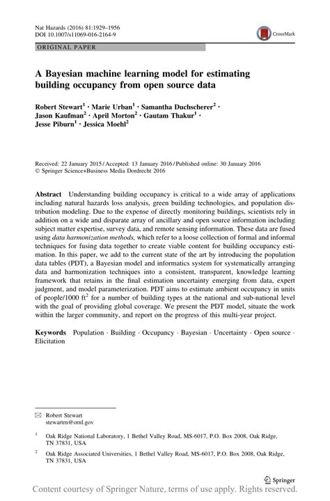 A Bayesian Machine Learning Model For Estimating Building Occupancy From Open Source Data