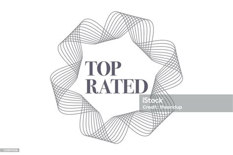 배지 리본 추상화의 기하학적 모양을 형성하는 반복적인 라인과 말하는 최고 등급의 간단하고 우아하고 최소한의 그래픽 디자인 0명에 대한 스톡 벡터 아트 및 기타 이미지