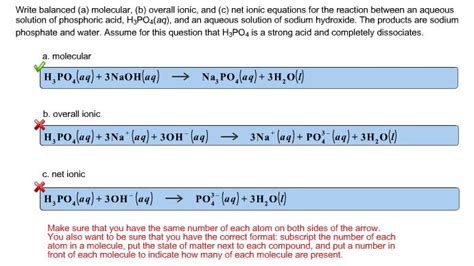 solved write balanced a molecular b overall ionic and