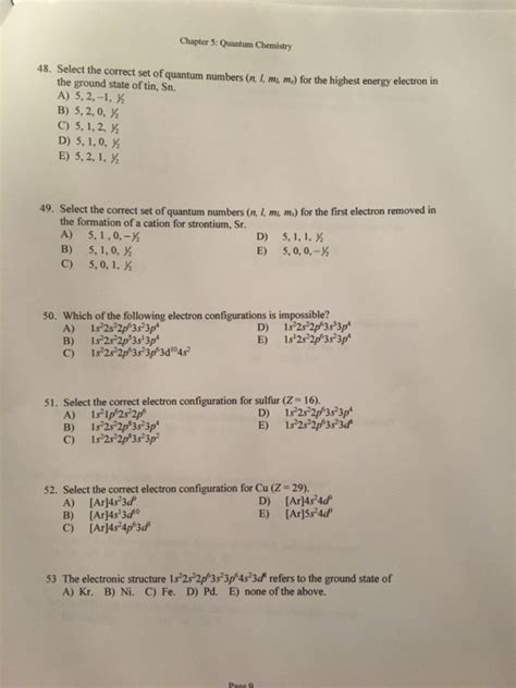 Solved Chapter 5 Quantum Chemistry 48 Select The Correct