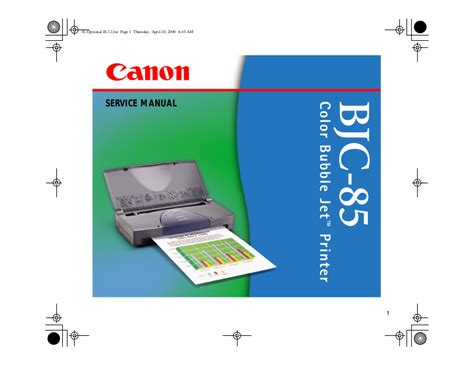 Canon Bjc 85 Bj M70 Service Manual