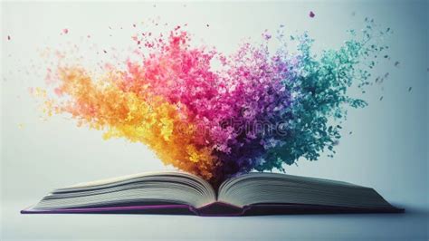 Vibrant Explosion Of Colors Emanating From An Open Book Symbolizing Creativity And Imagination