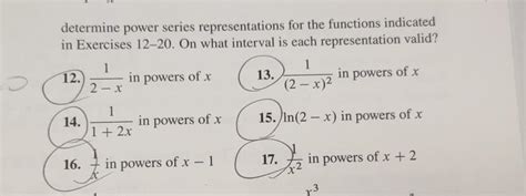 Solved Determine Power Series Representations For The