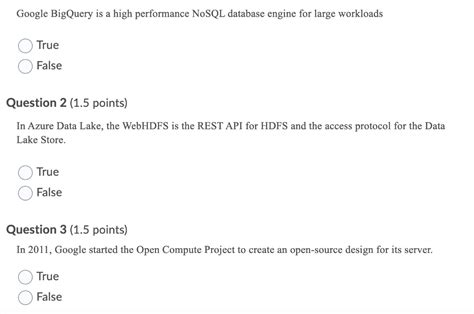 Solved Google BigQuery Is A High Performance NoSQL Database Chegg