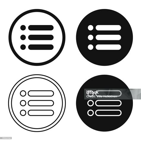 웹 사이트 메뉴 선 목록 아이콘 모양입니다 기본 응용 프로그램 Ui 페이지 기호 로고 기호입니다 벡터 일러스트 이미지입니다 흰색