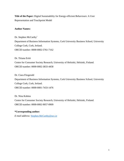 Pdf Digital Sustainability For Energy Efficient Behaviours A User