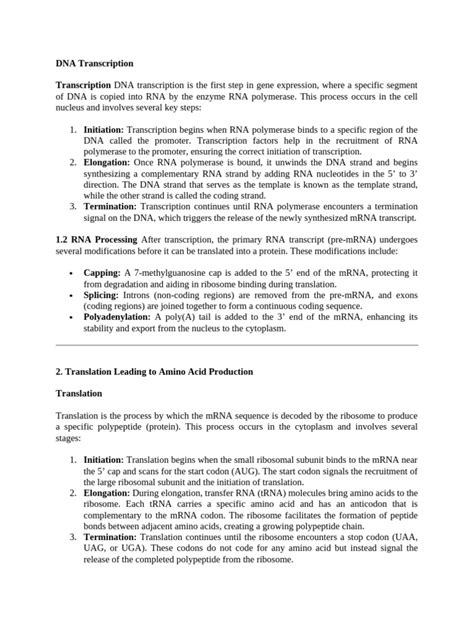 Dna Transcription Translation Pdf