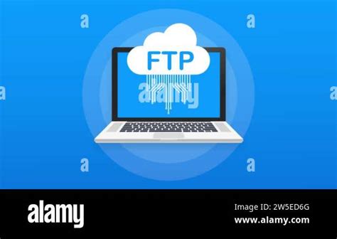 Ftp File Transfer Icon On Laptop Ftp Technology Icon Transfer Data To