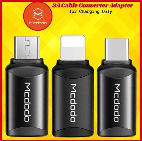 Mcdodo A Cable Converter Adapter Connector Micro USB Type C OTG Lazada