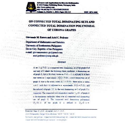 pdf on connected total dominating sets and connected total dominating