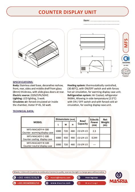 COUNTER DISPLAY UNIT Masria Store