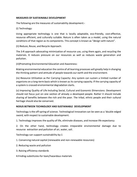 Measure Of Sustainable Development Measures Of Sustainable
