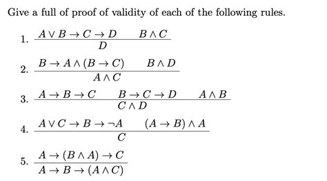 Solved Give A Full Of Proof Of Validity Of Each Of The Chegg Com
