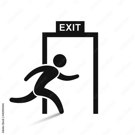 Exit Icon Vector Illustration Isolated On White Stock Vector Adobe Stock