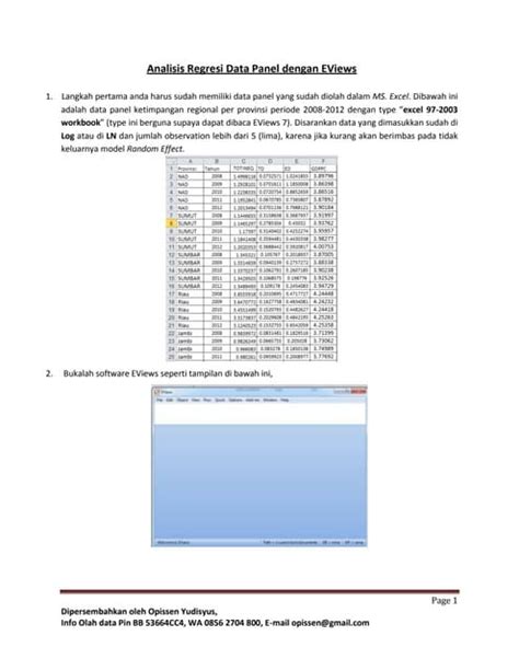 Regresi Data Panel Dengan Eviews Pdf