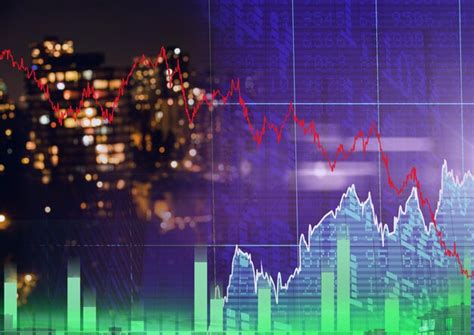 premium photo red graphs over grid network and stock market data