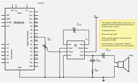 How To Make An Audio Amplifier Circuit With Arduino Wiring Draw And Schematic