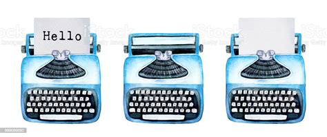 Template Of Vintage Typewriters Stock Illustration Download Image Now