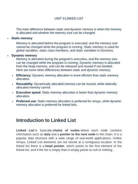 Unit3 Linked List Pdf Pointer Computer Programming Computer
