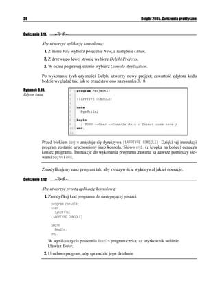 Delphi Ćwiczenia praktyczne PDF