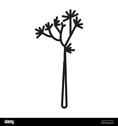 Joshua Tree Icon Black Line Art Vector In Black And White Outline Set Collection Sign Stock