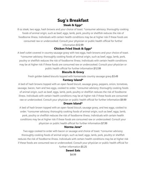 Online Menu Of Sugars Lounge And Diner Restaurant Council Bluffs Iowa