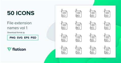 File Extension Names Vol 1 Icon Pack 50 Svg Icons