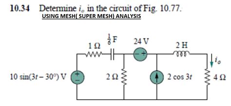 Solved 1034 Determine I In The Circuit Of Fig 1077