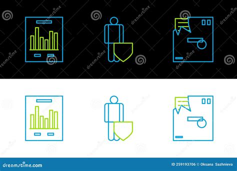 set line ordered envelope document with graph chart and life insurance