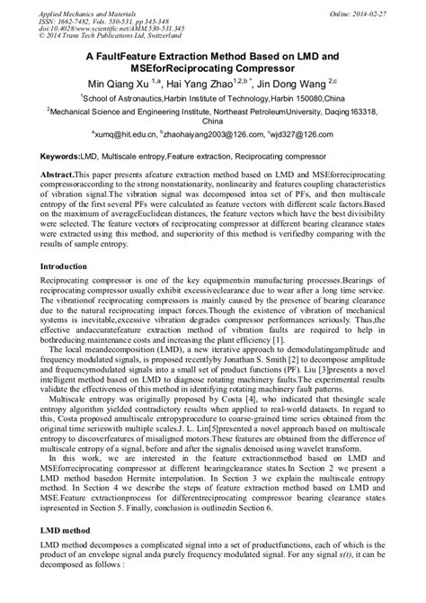 A Fault Feature Extraction Method Based On Lmd And Mse For