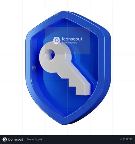 Security Badge Key 3d Icon Free Download Crime And Security 3d Icons
