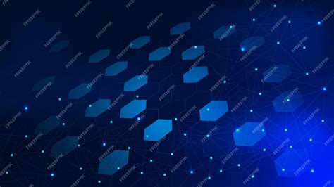 Premium Vector Abstract Global Network Connection With Connecting Dots Lines And Hexagons Big