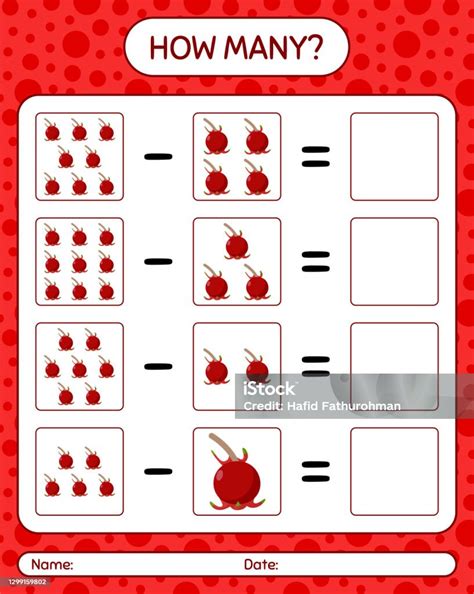 얼마나 많은 계산 게임 Ugni 유치원 아이들을위한 워크 시트 어린이 활동 시트 인쇄 가능한 워크 시트 0명에 대한 스톡 벡터 아트 및 기타 이미지 Istock